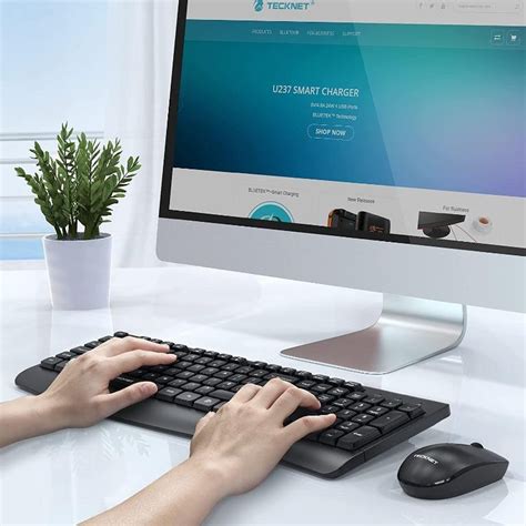 New Arrival Tecknet Wireless Keyboard And Mouse Set Ergonomic 2 4g Cordless Keyboard And Mouse