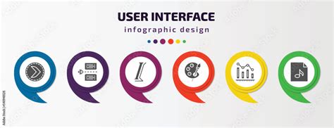 user interface infographic template with icons and 6 step or option