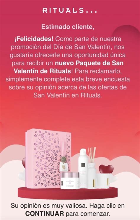 Rituals No Regala Un Paquete De San Valentín Por Contestar Una Encuesta