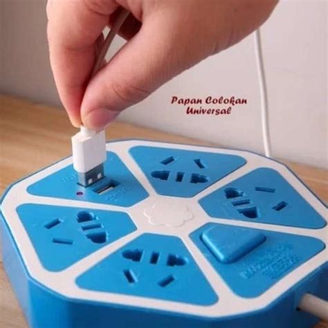 Promo Colokan Stop Kontak USB Hexagon Socket 4 USB Colokan Listrik Diskon 50 Di Seller One