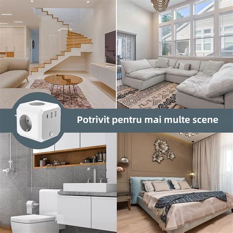 Мултифункционален контакт Cube 4 контакт и 2 Usb и 1 Type C Бързо зареждане защита от