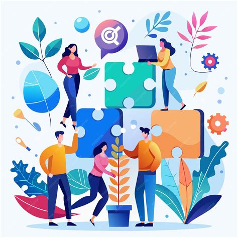 Teamwork Building Blocks Collaboration Puzzle Success Growth Premium Ai Generated Vector