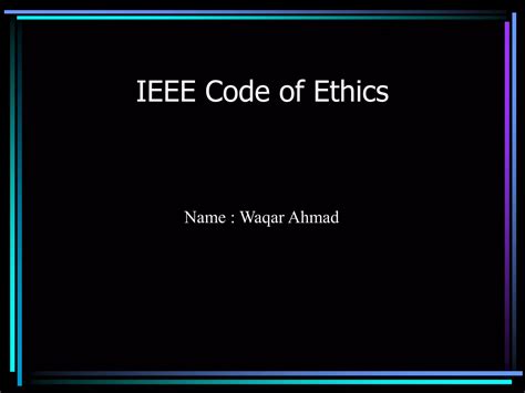 Ieee Code Of Ethics Ppt