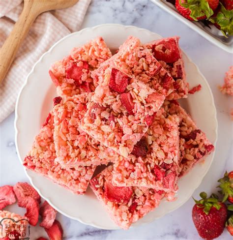 Strawberry Rice Krispie Treats Butter With A Side Of Bread