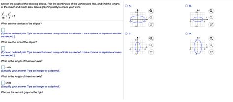 Solved Sketch The Graph Of The Following Ellipse Plot The Chegg