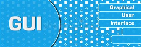 GUI Graphical User Interface Blue Basic Shapes Text Horizontal Stock Illustration