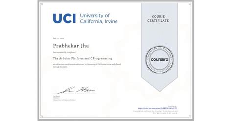 prabhakar kumar jha on linkedin completion certificate for the arduino
