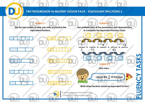 Yr4 Progression In Mastery Pack 057 Equivalent Fractions 2 Planpanion