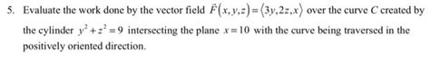 Solved Evaluate The Work Done By The Vector Field Chegg