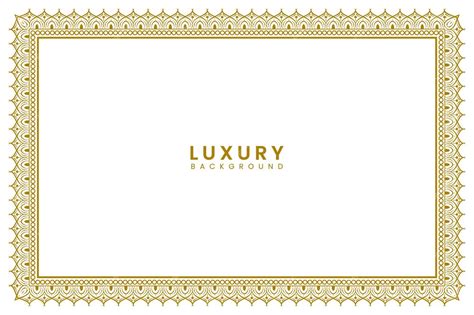 럭셔리 황금 이슬람 인증서 청첩장 테두리 패턴 사각형 프레임 디자인 프리미엄 벡터