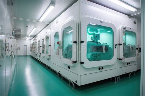 High Tech Lab Equipment Monitoring Cell Growth Stock Illustration