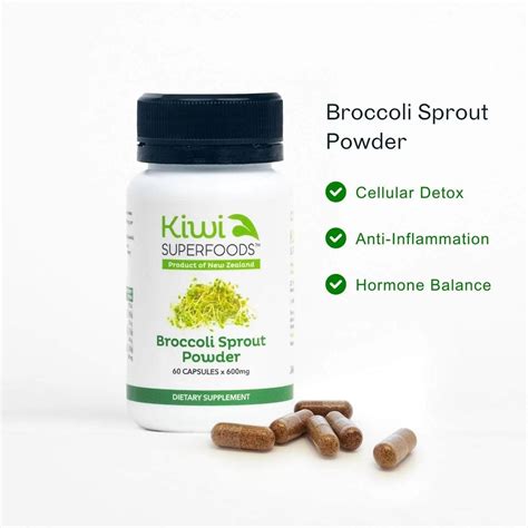 Broccoli Sprout Powder Sulforaphane Capsules Kiwi Superfoods Kiwi