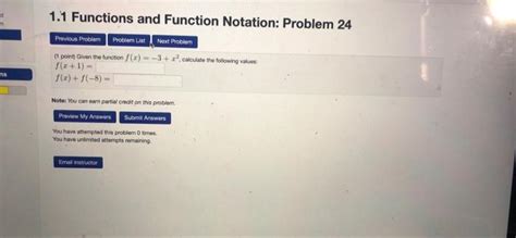 Solved 1 1 Functions And Function Notation Problem 24 Chegg Com