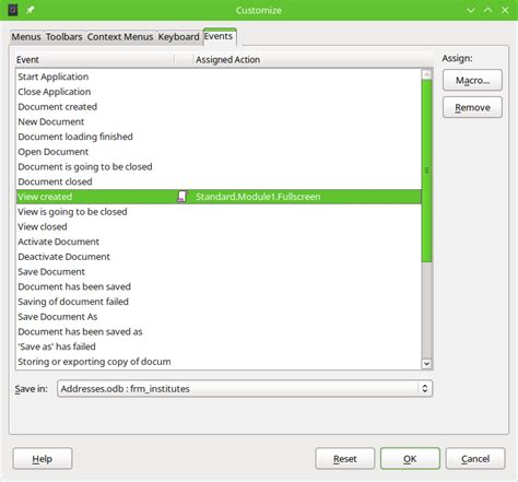LO Base Open Form Full Screen When Launching Database How English Ask LibreOffice
