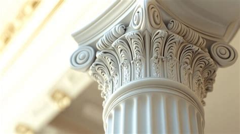Closeup Of Interior Ionic Pillar Premium Ai Generated Image