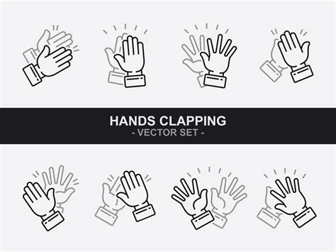 Hands Clapping Icons Vector 168585 Vector Art At Vecteezy