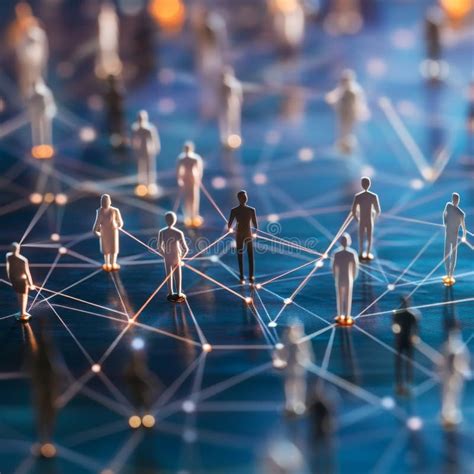 Interconnected Human Figures Representing Business Collaboration Networking And Teamwork