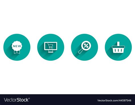 Set Price Tag With New Shopping Cart On Monitor Vector Image
