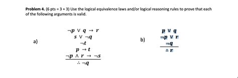 solved problem 4 6pts 3 3 use the logical equivalence