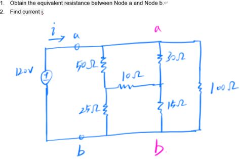 solved 1 obtain the equivalent resistance between node a