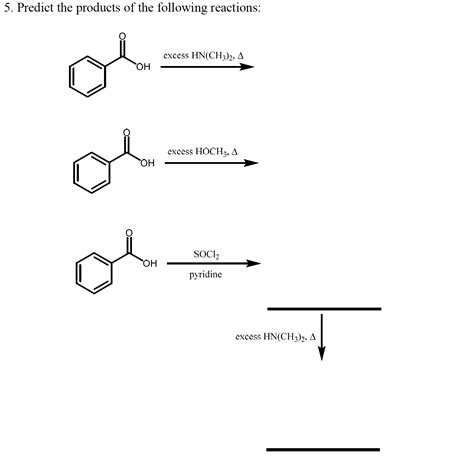 Solved Predict The Products Of The Following Reactions