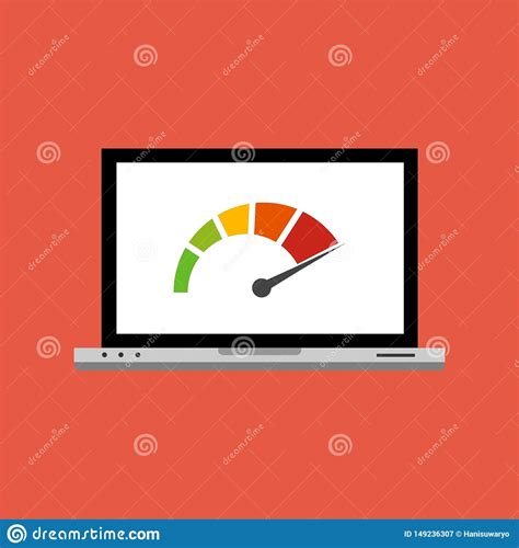Website Speed Loading Time Web Browser With Speedometer Test Showing