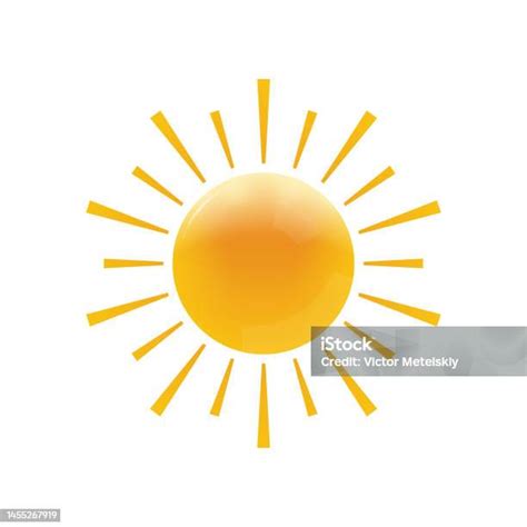 태양 아이콘입니다 3d 햇빛 기호입니다 여름 덥거나 더위 기호입니다 벡터 그림입니다 0명에 대한 스톡 벡터 아트 및 기타 이미지