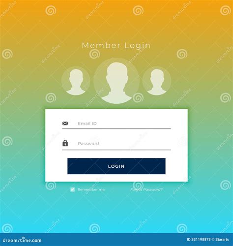 Secure Login Page Screen Template With Username And Password Design