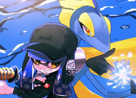 U Tei Inkling Girl Inkling Player Character Inteleon Nintendo Pokemon Splatoon Series