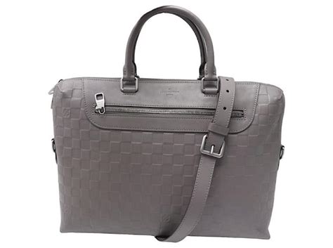 New Louis Vuitton Bag Document Holder Day Nm Damier Infini Briefcase Grey Leather Ref 1302719
