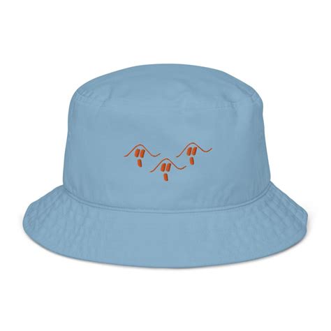 Halloween Embroidered Organic Bucket Hat Unisex Ghost Theme Festive