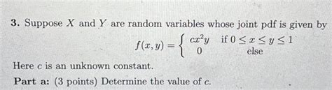 Solved 3 Suppose X And Y Are Random Variables Whose Joint