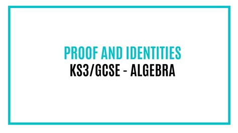 Proofs And Identities Maths For Granted