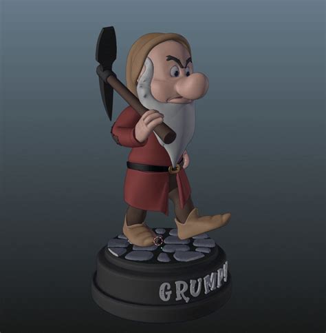 Grumpy The Dwarf 3d Model 3d Printable Cgtrader