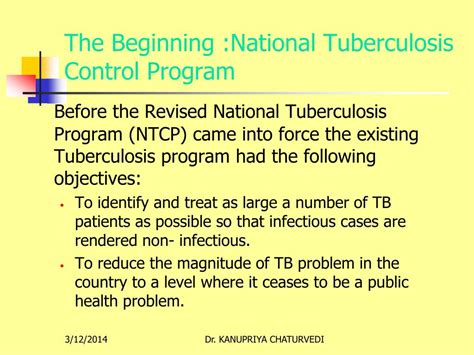 Ppt National Tuberculosis Control Program Powerpoint Presentation