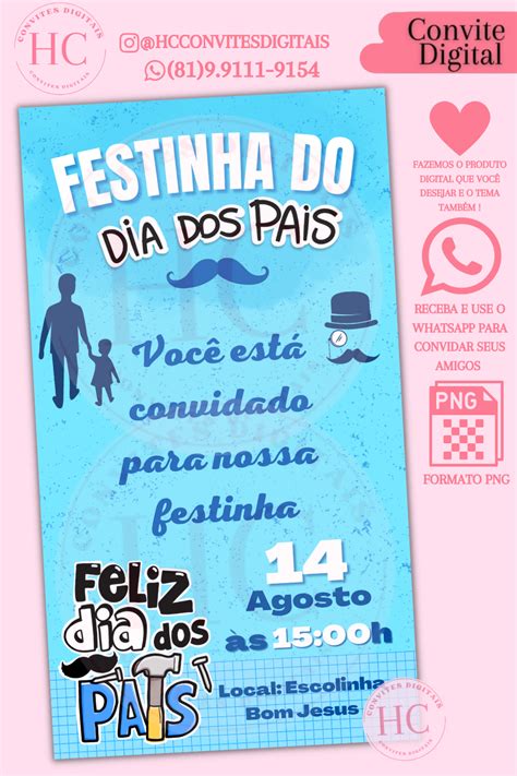 Convite Digital Para Festa De Dia Dos Pais Convite Dia Dos Pais
