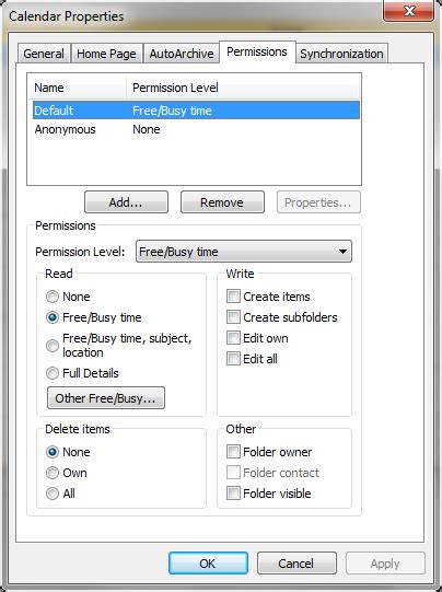 Add Anonymous To Exchange Calendar Permissions Collaboration Spiceworks Community
