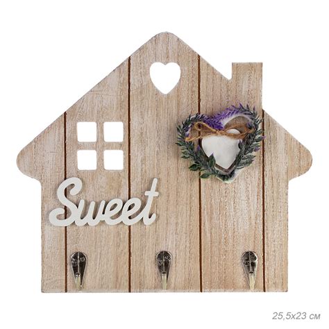 Ключница настенная в прихожую деревянная открытая 3 крючка 25х23 см купить с доставкой по