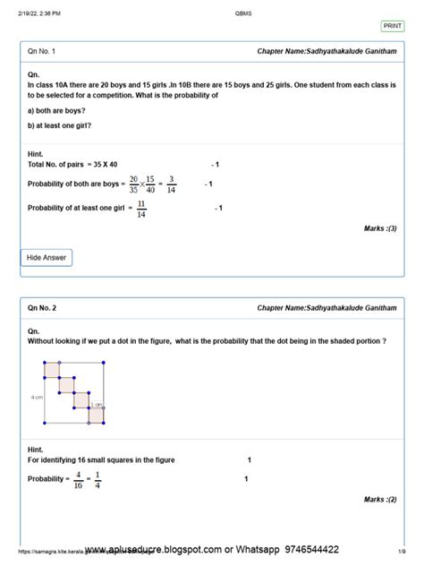 A Blog Sslc Mathematics Samagra Chapter 3 Question Pool [em] Pdf Mathematics