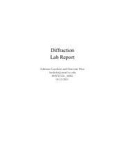 Diffraction Lab Report Pdf Diffraction Lab Report Adrienne Luedicke And Donovan Course Hero