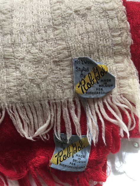 Vintage 1940s Wool Neck Scarf Unisex Red Or Cream Styled By Etsy