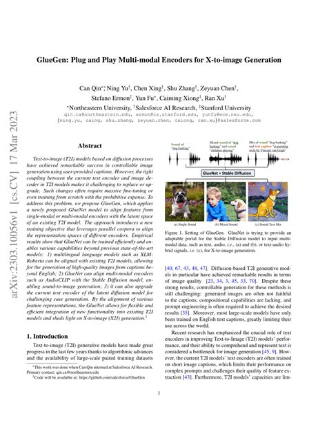 Pdf Gluegen Plug And Play Multi Modal Encoders For X To Image Generation