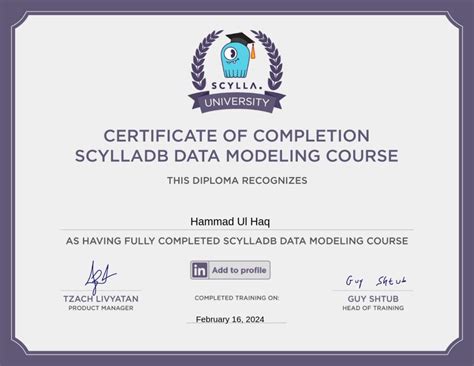 Data Modeling Course Completion Certificate Hammad Ul Haq