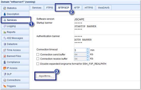 setting sftp algorithms on your sftp server jscape