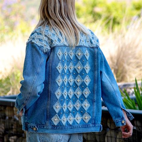 Hand Embroidered Jean Jacket Etsy