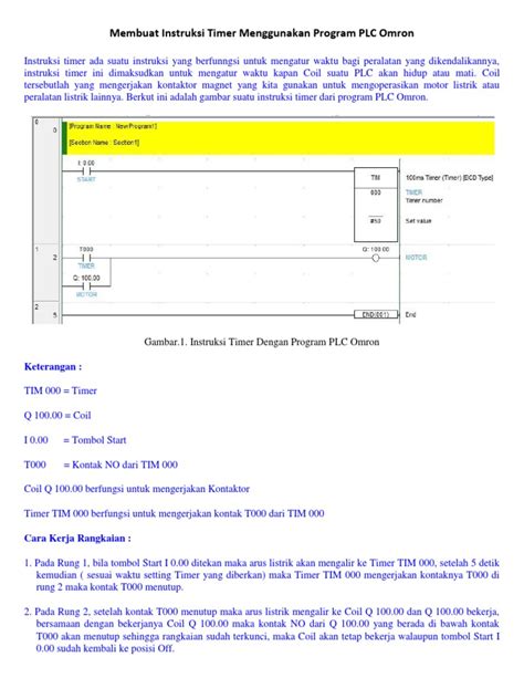 Membuat Instruksi Timer Menggunakan Program Plc Omron Pdf