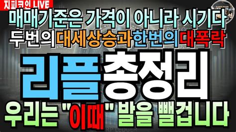 리플 코인전망 💥 리플 총정리 우리는 이때 발을 뺄겁니다 두번의 대세상승과 한번의 대폭락 매매의기준은 가격이 아니라 시기입니다 Youtube
