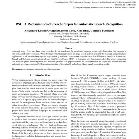 Rsc A Romanian Read Speech Corpus For Automatic Speech Recognition