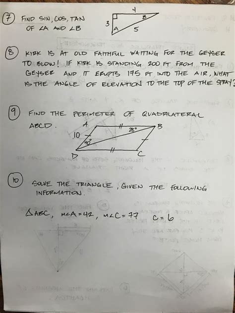 Honors Geometry Vintage High School Chapter 8 Practice Test