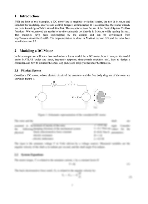 Solution Unit 54 Mat Lab And Simulink For Dc Motor Matlab And